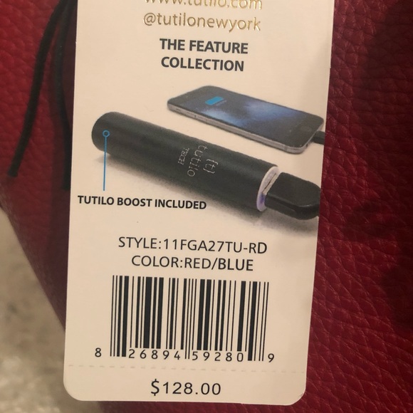 Tutilo | Bags | Tutilo Tech Red And Blue Charging Tote | Poshmark